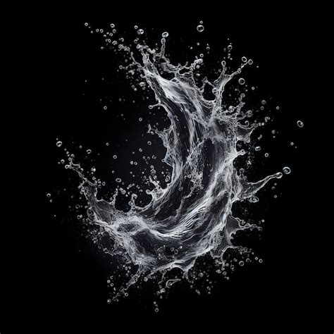 Premium Photo Photo Realistic Water Splash Dark Background