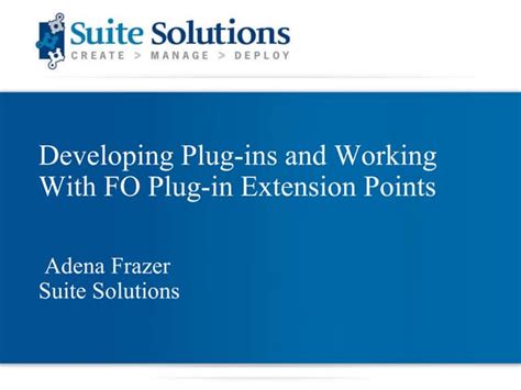 Developing Plugins Ppt