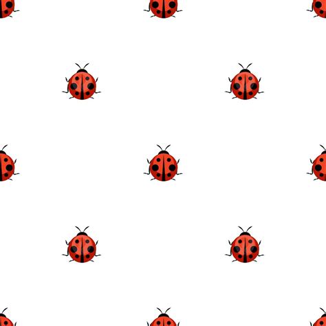 Cute Ladybug Seamless Pattern Background Vector Illustration Cute Decor