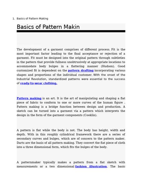 basics of pattern making pdf sewing sewing machine
