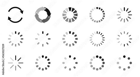 Vektorová grafika Loading icon set Circle loader Load icon Progress bar Download uploading