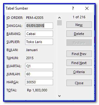 Cara Membuat Form Input Excel