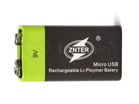ZNTER 9V LiPol dobíjecí baterie 600mAh microUSB | LaskaKit