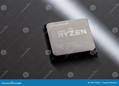 Amd Ryzen Cpu Processor On Grey Background Editorial Image Image Of White Hardware
