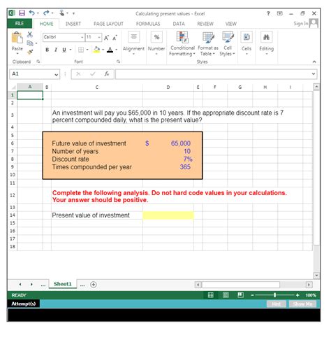 solved x a 旧 calculating present values excel