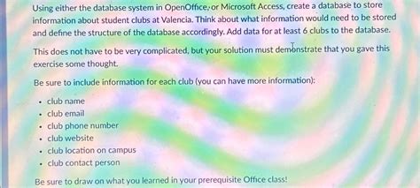 Solved Using Either The Database System In OpenOffice Or Chegg Com