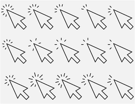 클릭 아이콘 커서 기호 집합 화살표 마우스 커서 기호 벡터 그림 클릭 프리미엄 벡터