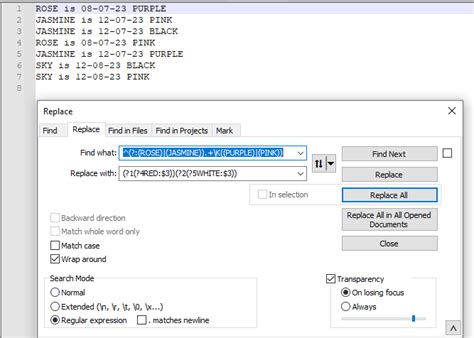 Notepad How To Find A String And Then Modify Second String On The Same Line Stack Overflow