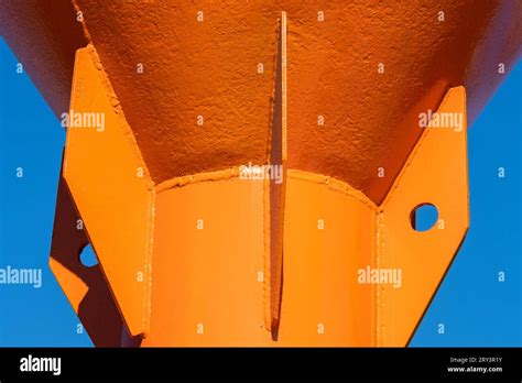 Part Of The Bright Orange Sea Navigation Buoy Robust Huge Orange