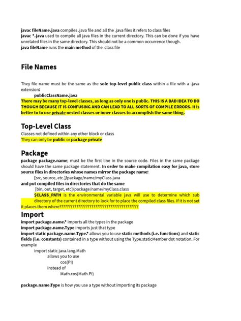 Java Notes Pdf Method Computer Programming Class Computer Programming