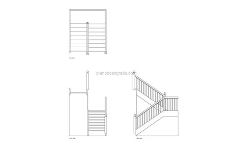 Escalera En U De Madera Planos Cad Gratis