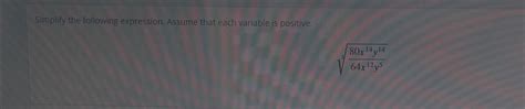 Solved Simplify The Following Expression Assume That Each