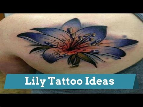 Blue Lily Flower Tattoos