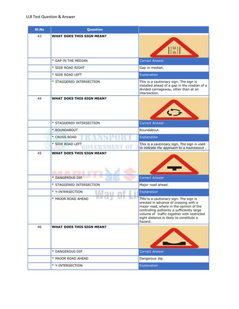 Llr Test Englishtotalquestions Pdf Auto Safety Automotive