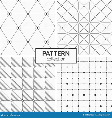 Set Of Four Seamless Patterns Stock Vector Illustration Of Pattern Backdrop 104827683
