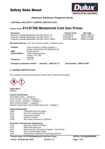 Material Safety Data Sheet