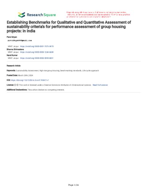 Pdf Establishing Benchmarks For Qualitative And Quantitative