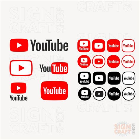 Youtube Logo Digital Files Pdf Svg Eps Digital File Sticker Making Cricut Silhouette