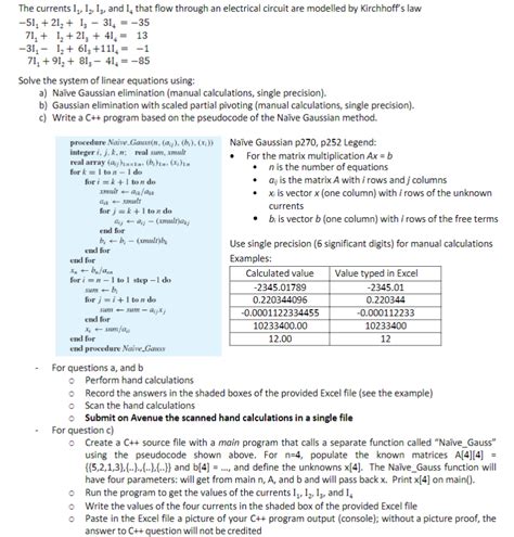 Solved Solve Abc A Naïve Gaussian Elimination Manual