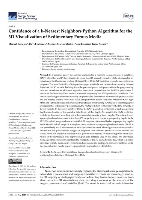 Pdf Confidence Of A K Nearest Neighbors Python Algorithm For The 3d