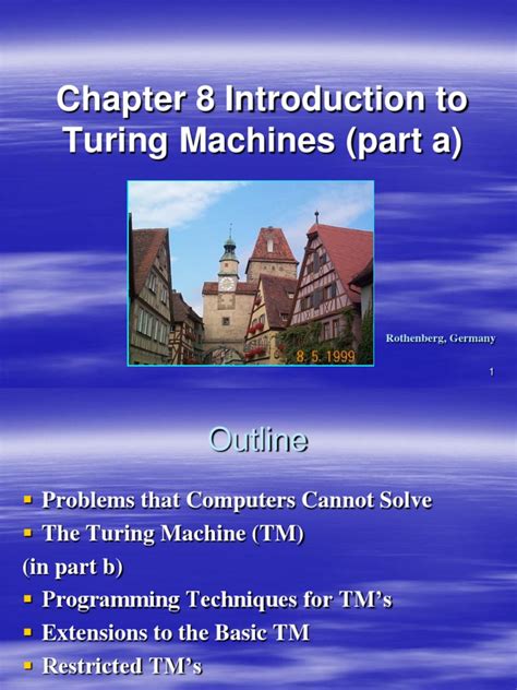Chapter 8 Introduction To Turing Machines Part A Download Free Pdf