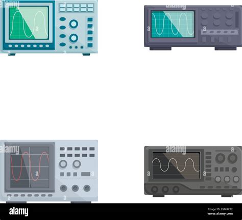 Vector Set Of Oscilloscopes With Electronic Equipment For Signal Waveform Measurement And