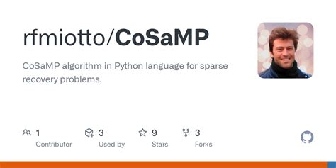 github rfmiotto cosamp cosamp algorithm in python language for
