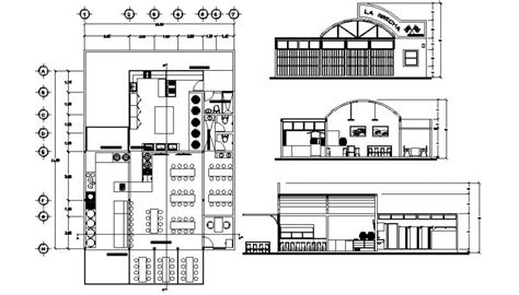 Building Elevation And Plan Drawing 2d View Autocad File