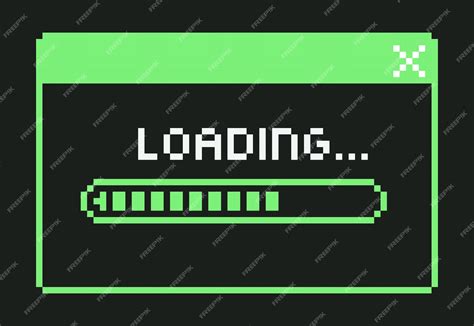 Premium Vector Pixel Art Retro Loading Bar Computer Window Vintage