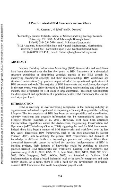 pdf a practice oriented bim framework and workflows · a practice