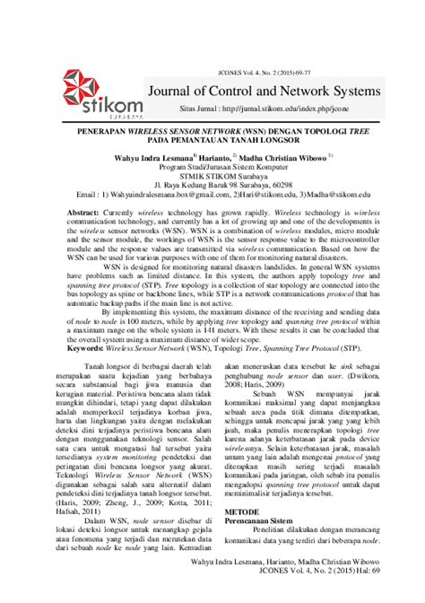 Pdf Penerapan Wireless Sensor Network Wsn Dengan Topologi Tree Pada