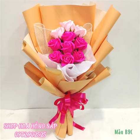 Bó Hoa Hồng Sáp Thơm 9 Bông Mẫu B9c