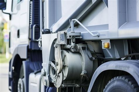 Premium Photo Closeup Of A Garbage Trucks Compactor Mechanism From The Side