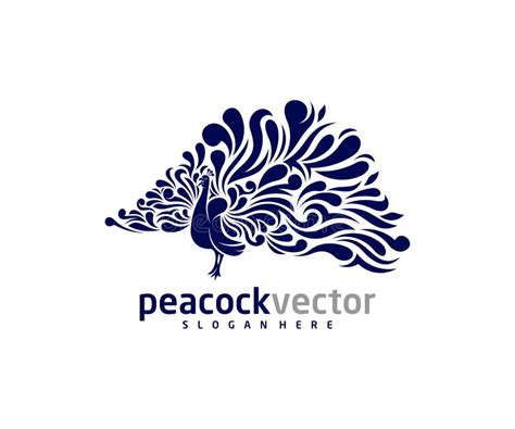 Peacock Logo Design Vector Template Peacock Bird Illustration Stock