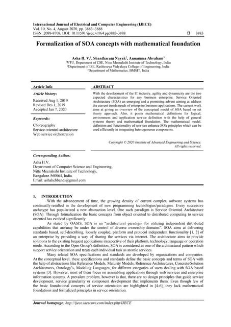 Formalization Of Soa Concepts With Mathematical Foundation Pdf