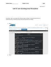 Chapter 15 Lab Answersheet Docx Student Name Chapter 15 Lab Date
