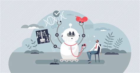 Artificial Intelligence Or Ai Usage For Intellect Games Tiny Person Concept Stock Illustration