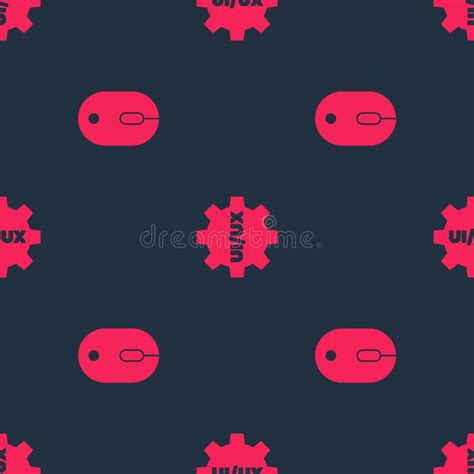 Set Computer Mouse And Ui Or Ux Design On Seamless Pattern Vector