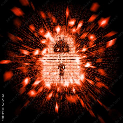 Security Exploit Concept Digital Pad Lock Created By Binary Numbers Is Being Attacked And