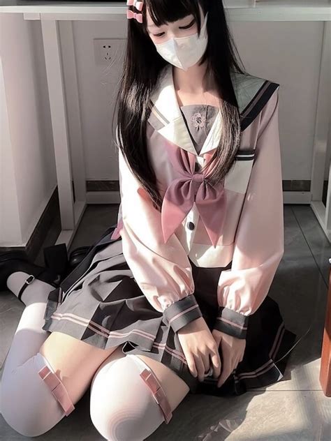 Soft Sakura Grey Pink Jk Uniform Set Cutiekill