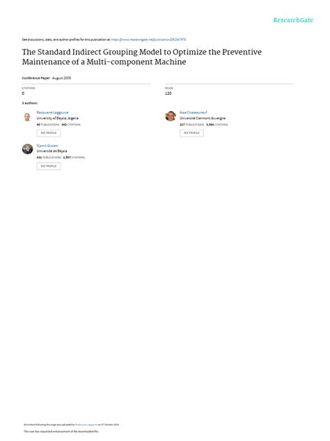 the standard indirect grouping model to optimize the preventive