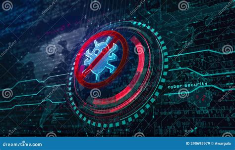 Antivirus Cyber Security Virus Detect Symbol Digital 3d Illustration