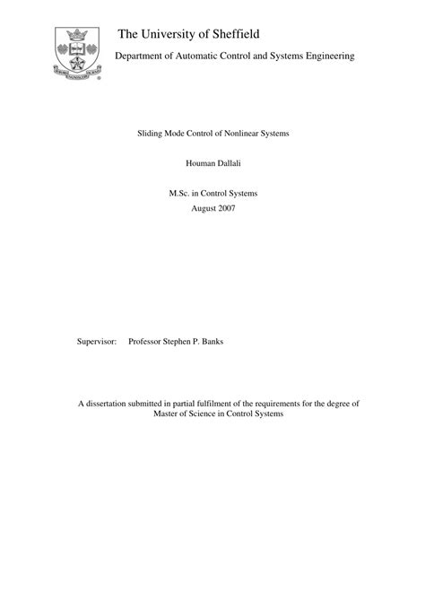 pdf sliding mode control of nonlinear system
