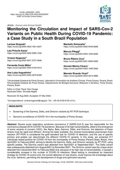 Pdf Monitoring The Circulation And Impact Of Sars Cov 2 Variants On