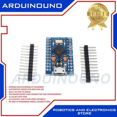 Promo Arduino Pro Micro Atmega U V Mhz Mini Leonardo Compatible Diskon Di Seller