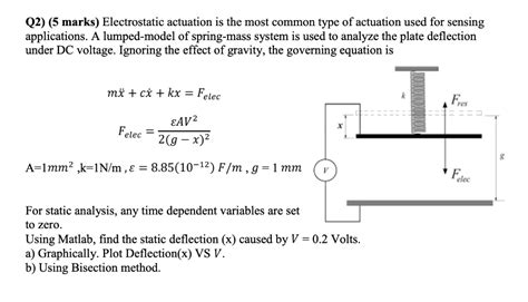 Q2 5 Marks Electrostatic Actuation Is The Most