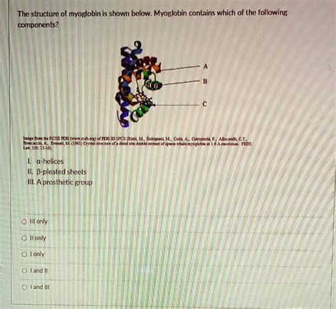 Solved The Structure Of Myoglobin Is Shown Below Myoglobin Contains Which Of The Following