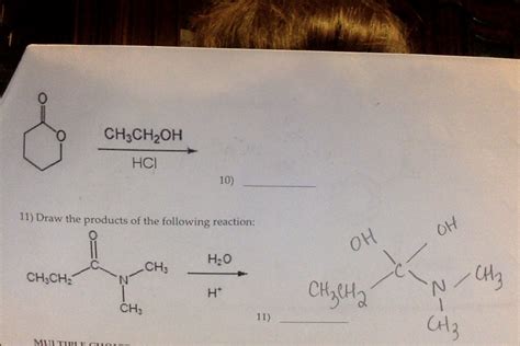Solved CH3CH2OH HCI 10) 11) Draw the products of the | Chegg.com