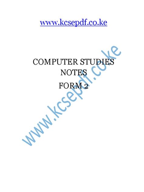 high school computer form 2 notes pdf microsoft word cursor user