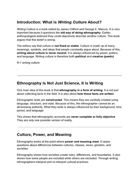Writing Culture Pdf Ethnography Anthropology